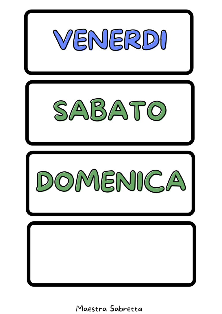 CALENDARIO – numeri, mesi, giorni da stampare – Maestra Sabretta